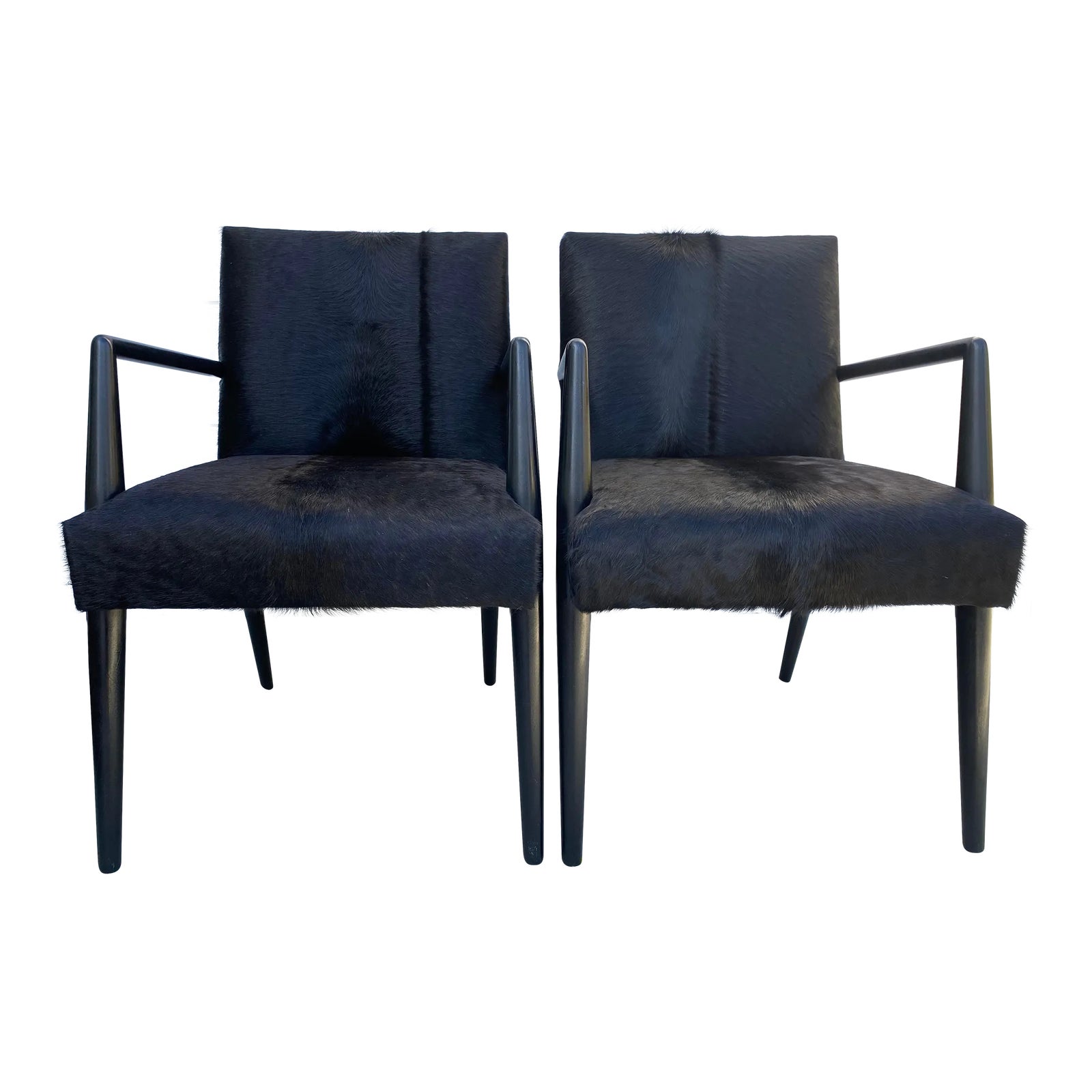 1950’s Black Hair-On-Hide Chair by T.H.Robsjohn-Gibbings for Widdicomb ...