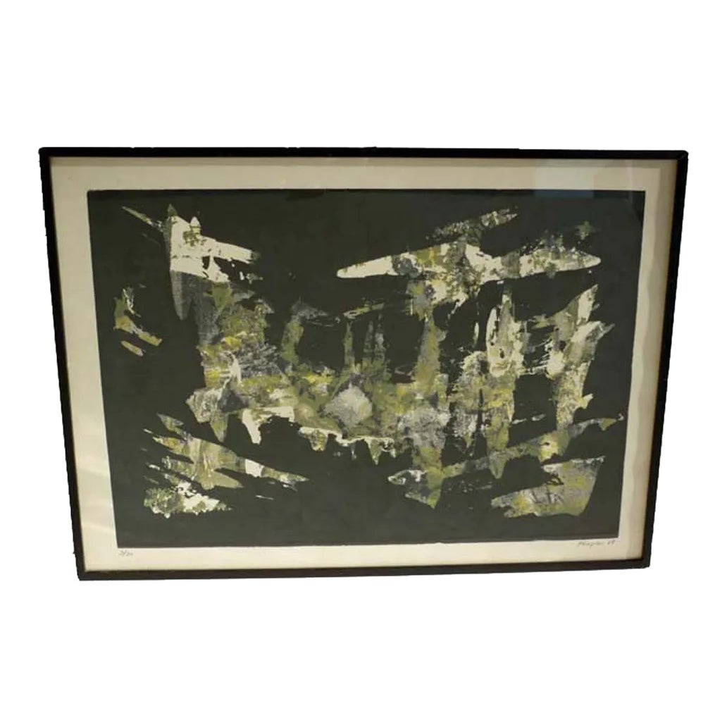 Jean Thayan, Screen Printing, Abstract Art, 1950s, Mid-Century Modern ...