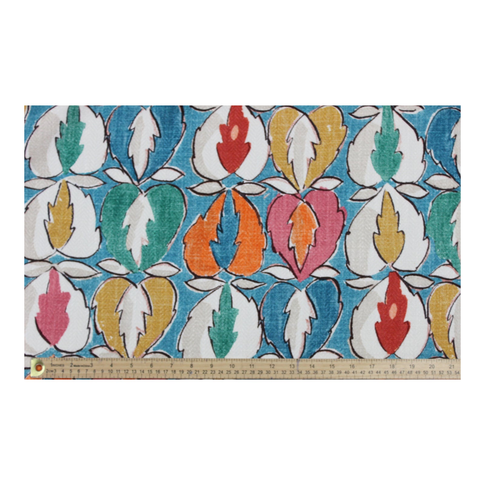 Kit Kemp Heart of Oak Turquoise Blue Red Orange Cream Mustard ...