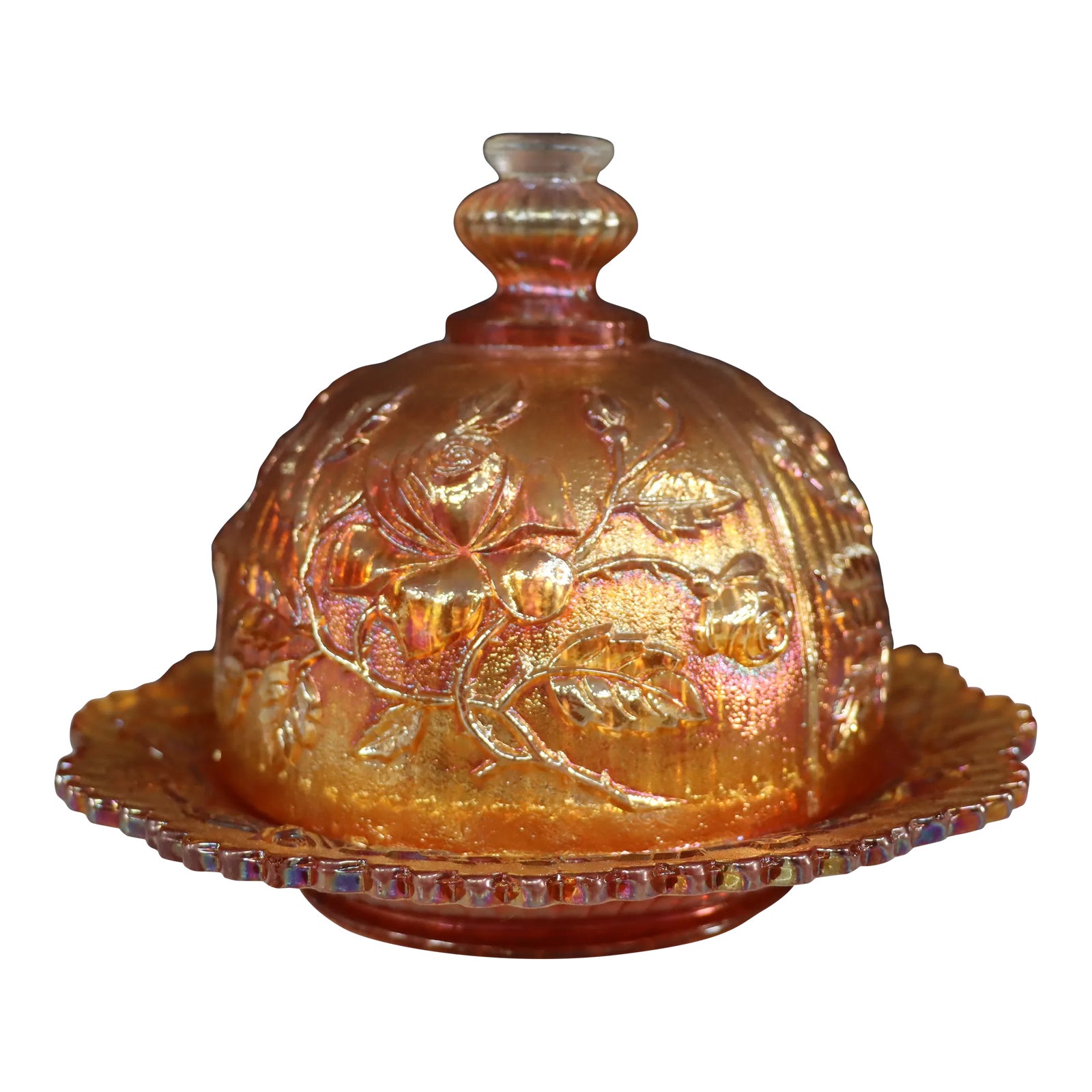 Lustre Rose & Marigold Butter Dish | Chairish