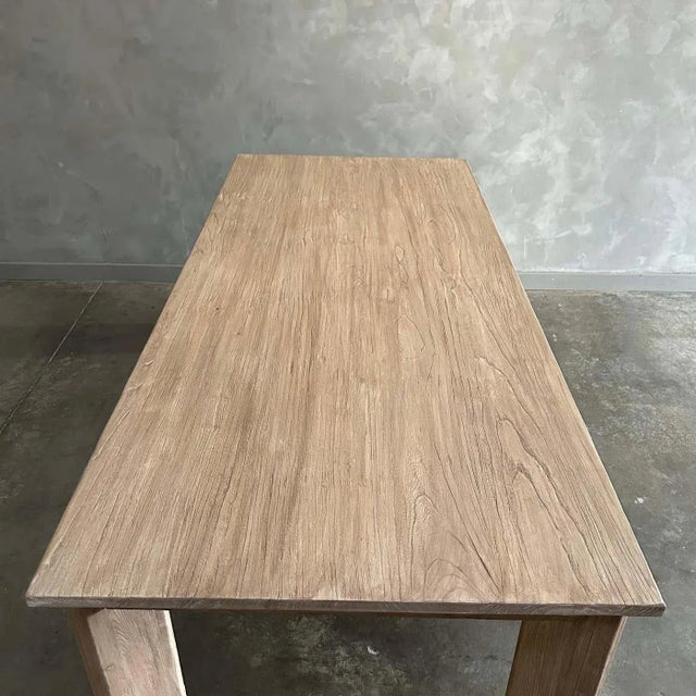 Custom Reclaimed Elm Wood Modern Dining Table | Chairish