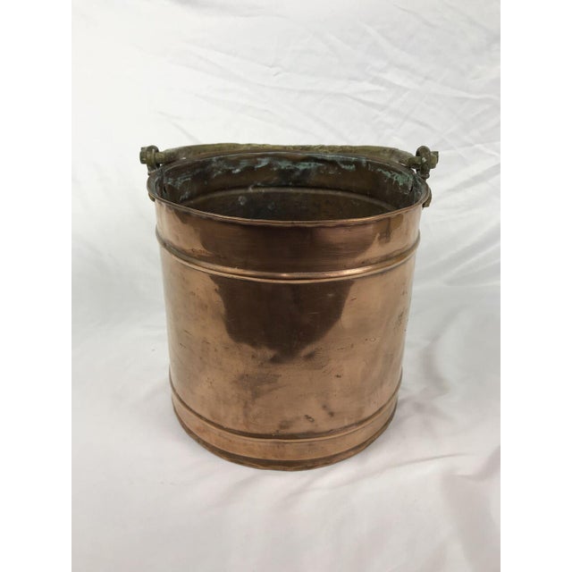 Vintage Rustic Primitive Country Copper Pail Bucket Cast Bronze Handle ...