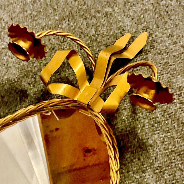 Mid-Century Hollywood Regency Bow & Twisted Rope Mirrored Heart Candle ...