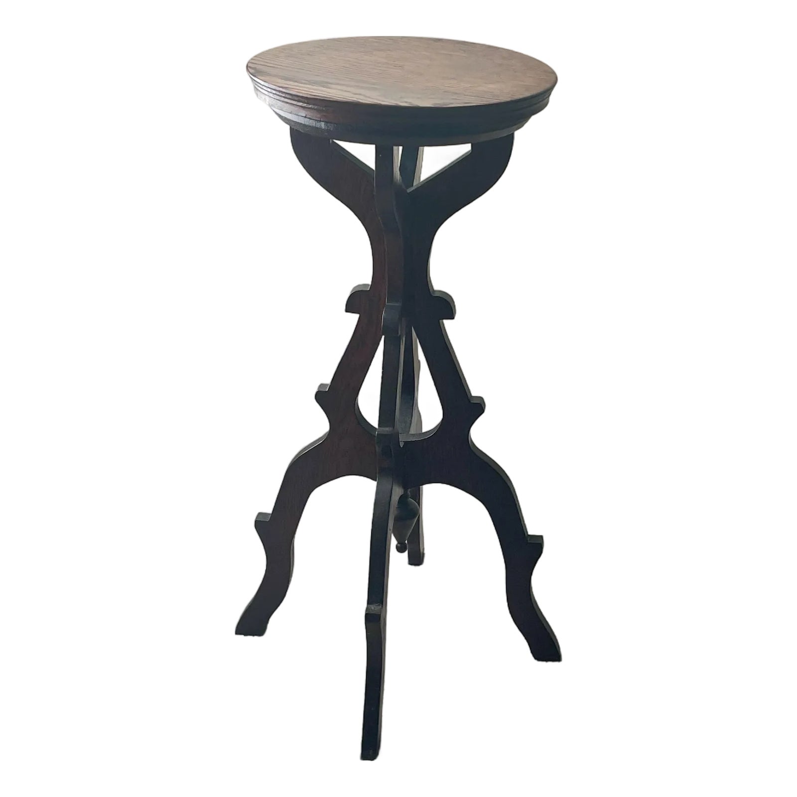 Late 19th Century Eastlake Tiger Oak Fancy Petite Stand | Chairish