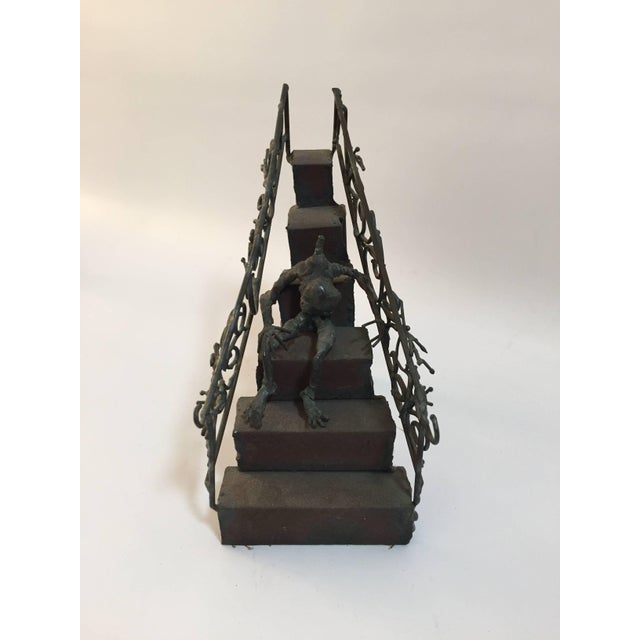 Macabre Surreal Brutalist Steel Step Sculpture | Chairish