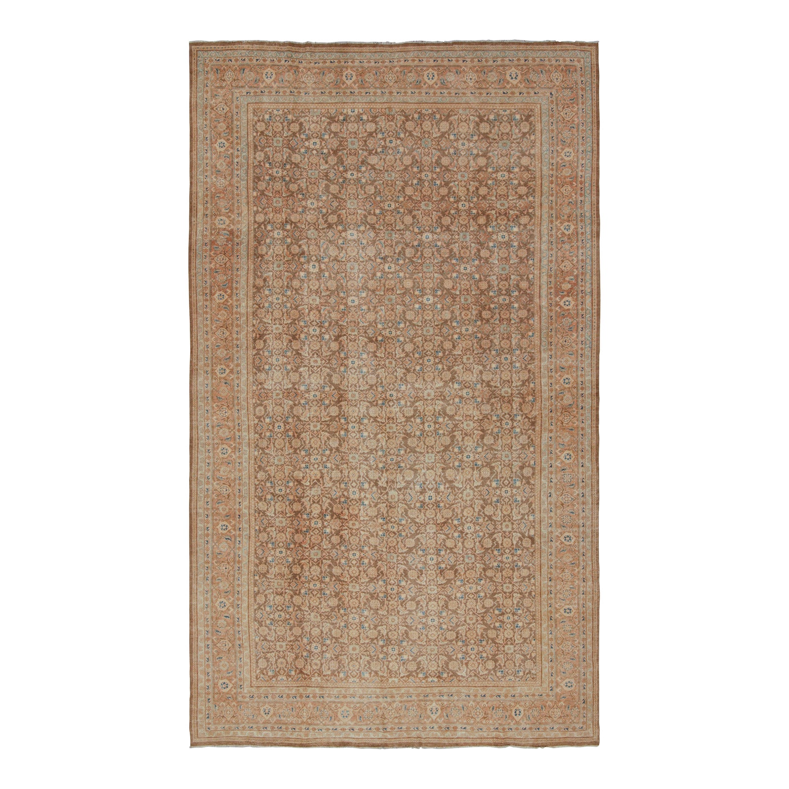 Vintage Persian Tabriz Rug in Brown, With Herati Patterns, From Rug ...