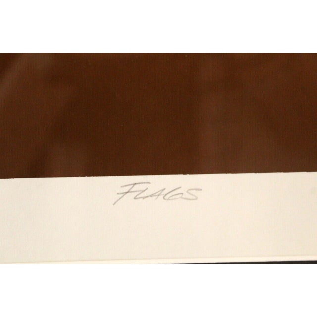 Mark Rowland Brown Op Art "Flags" Signed Lithograph Framed | Chairish