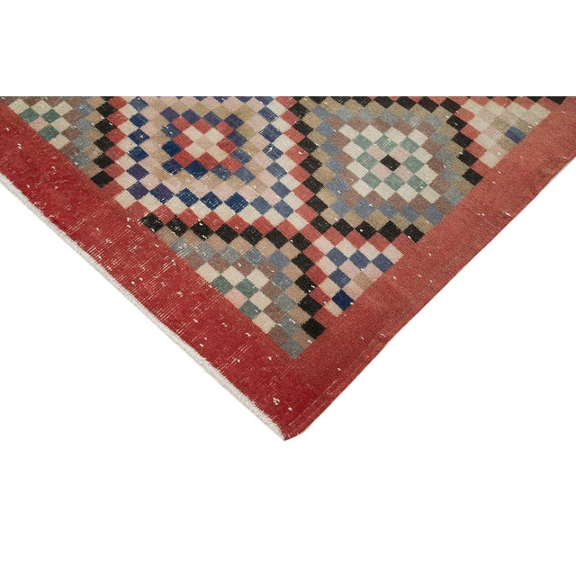 Turkish Red Handmade Wool Vintage Rug | Chairish