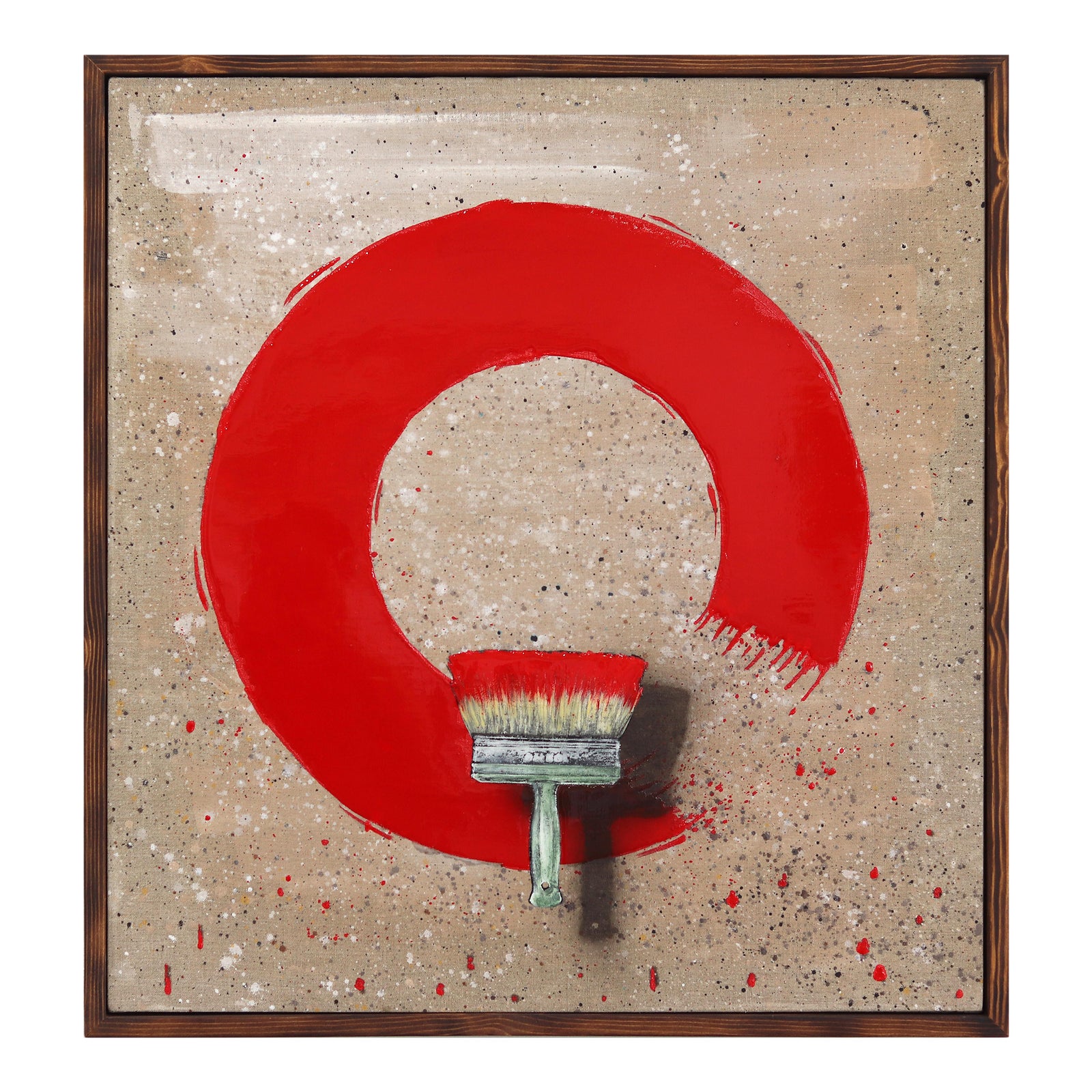 Superlative - Surrealist Red Paint Brush Pop Art on Canvas Original ...