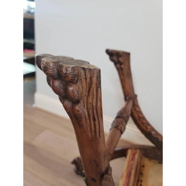 19th Century Italian Renaissance Revival Curule Stool | Chairish