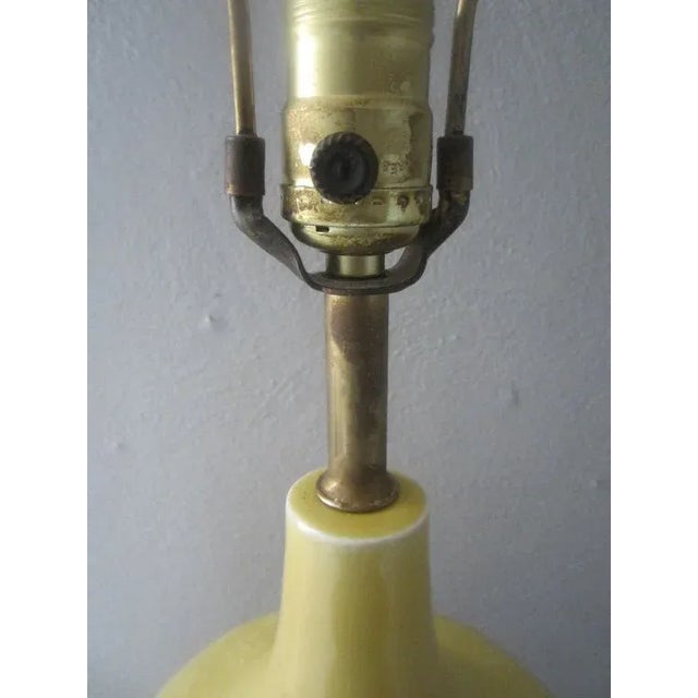 Mid-Century Yellow Glazed Lamp | Chairish
