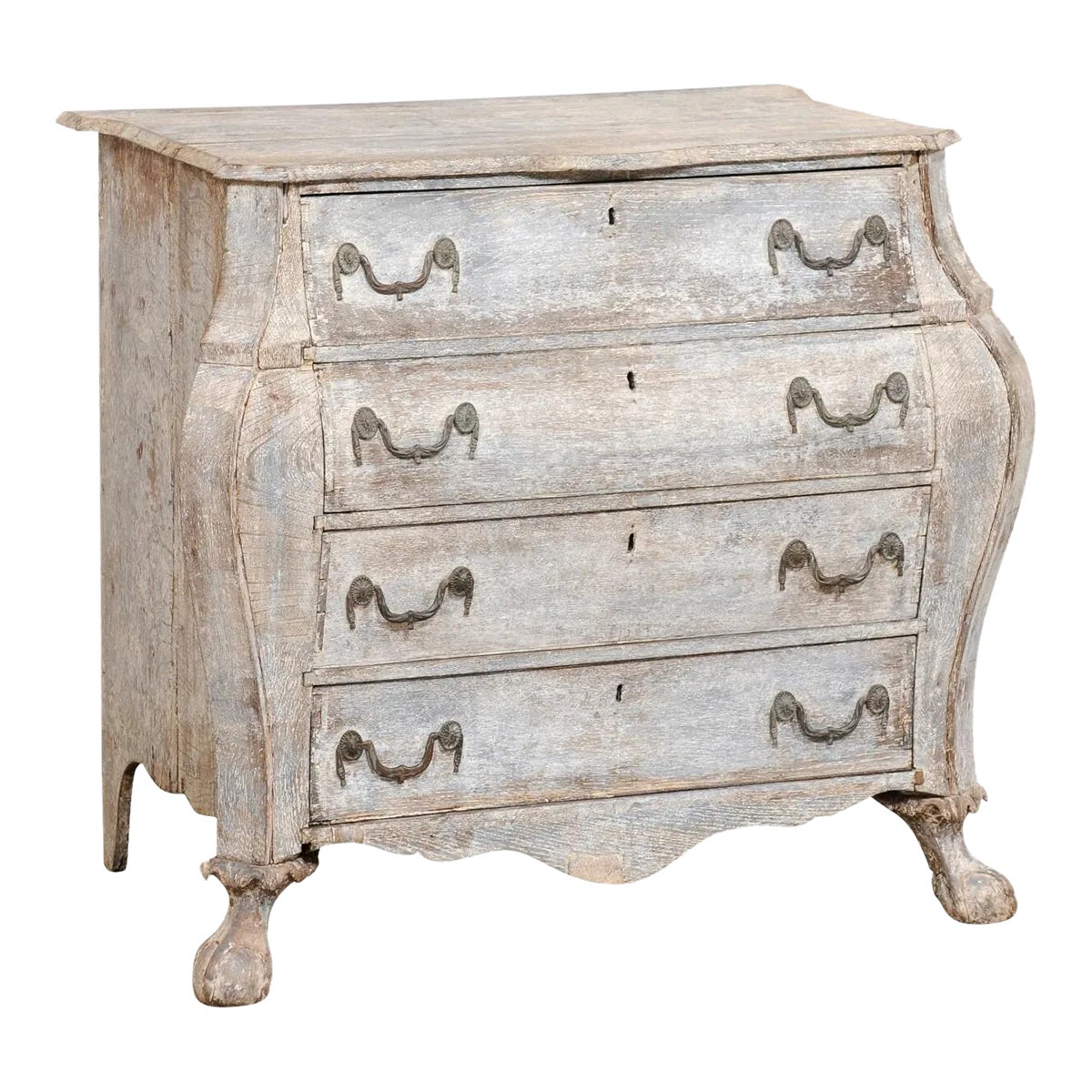 French Late 18th Century Curved Bombé Front Chest | Chairish