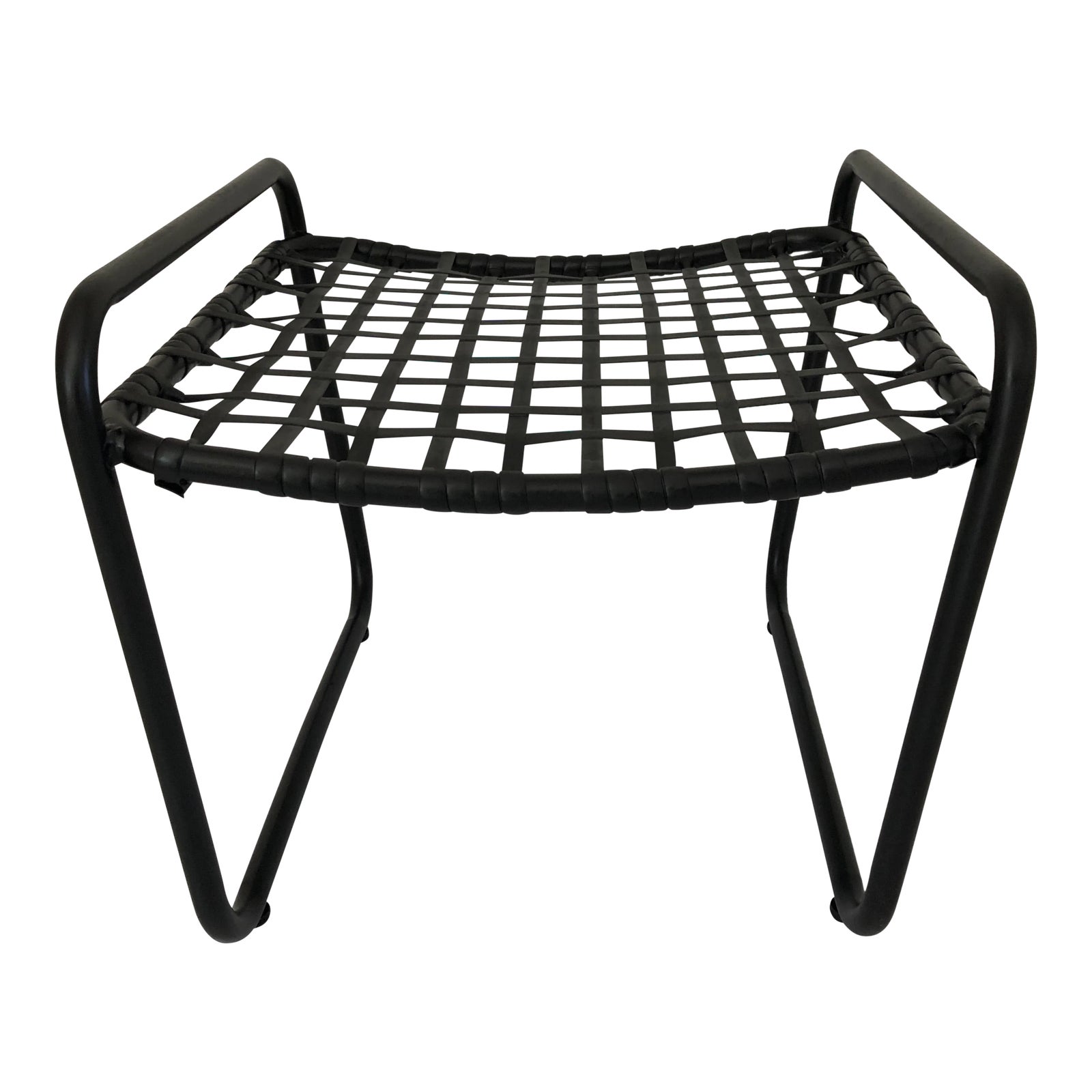 Midcentury Style Tropitone Ottoman Decor-Paint Black | Chairish