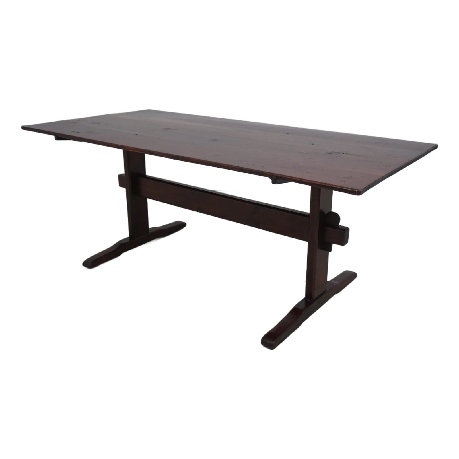 Stephen Von Hohen Trestle Base Farmhouse Dining Table | Chairish