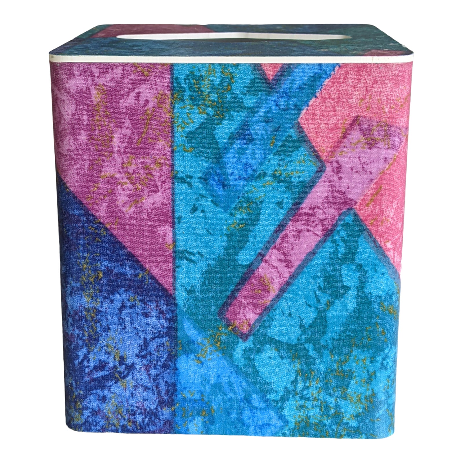 Vintage 1990s Contemporary Modern Tissue Box Cover | Chairish