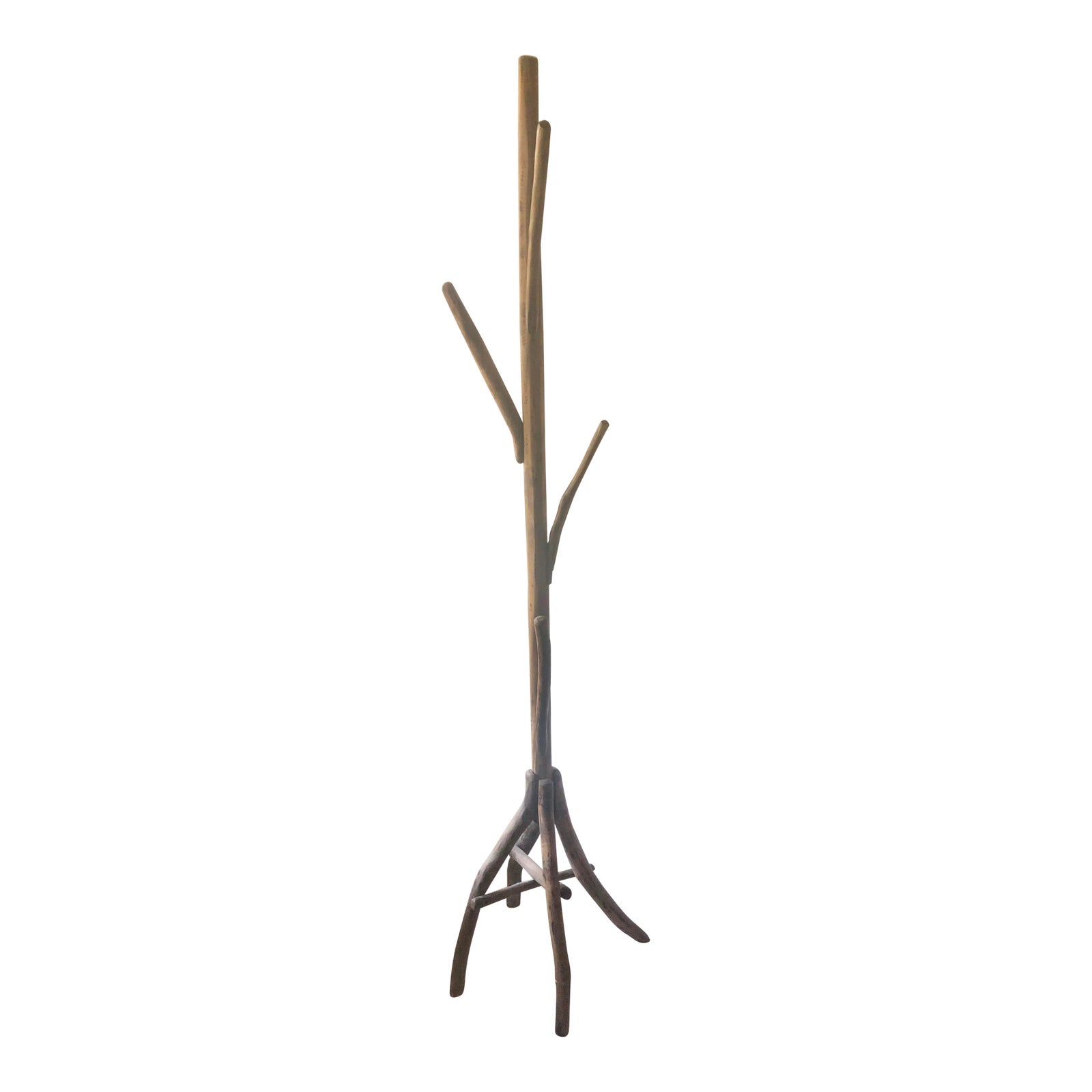 Vintage Rustic Log Utility Coat Rack | Chairish