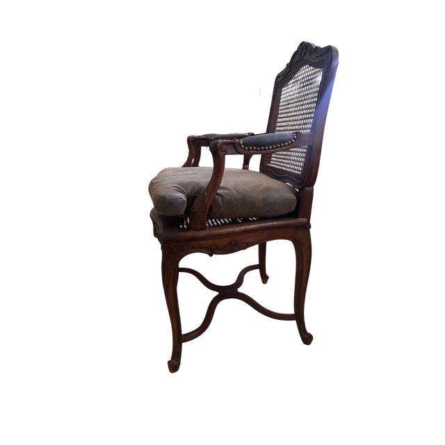 Late 20th Century Pair of Louis XV–Style Caned Back Armchairs | Chairish