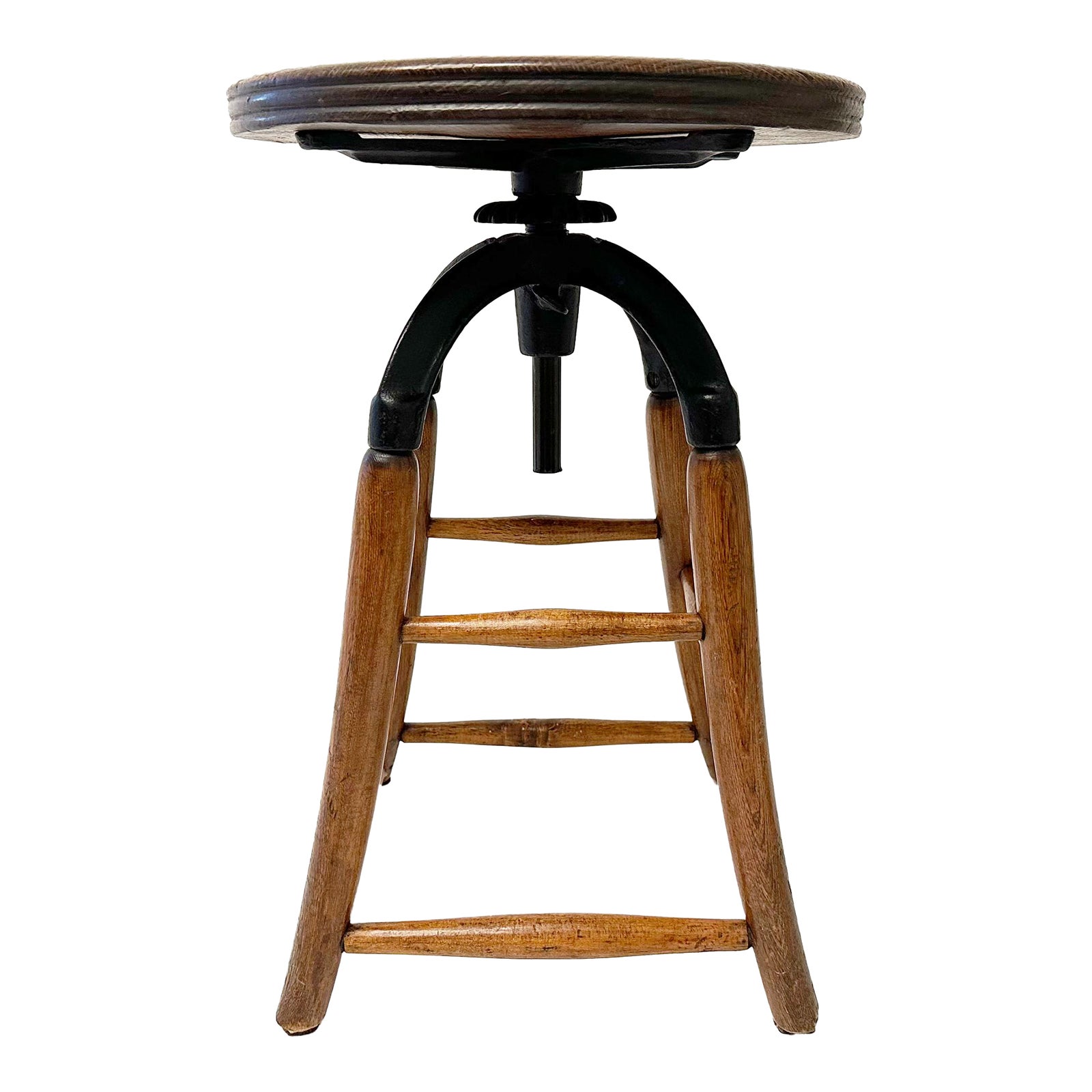 Antique Industrial Stool Engineers Drafting Stool Wood, 1900s | Chairish