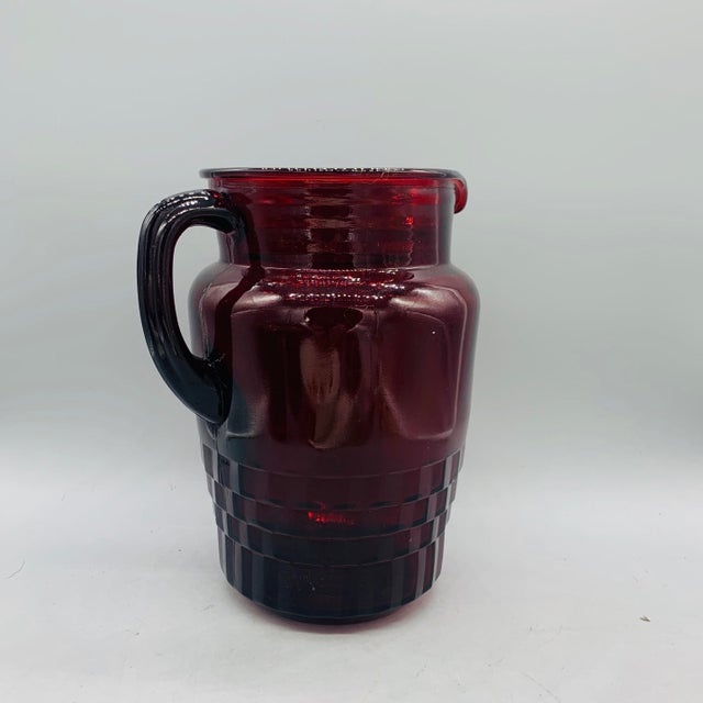 1940s Anchor Hocking Royal Windsor Ruby Pitcher - 7 Piece Set | Chairish
