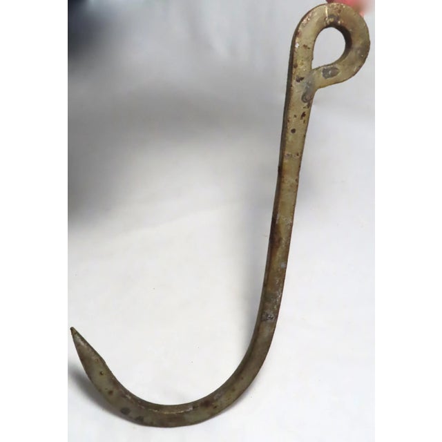 Large Size Early 19th Century Hand Wrought Iron Barn Hook | Chairish