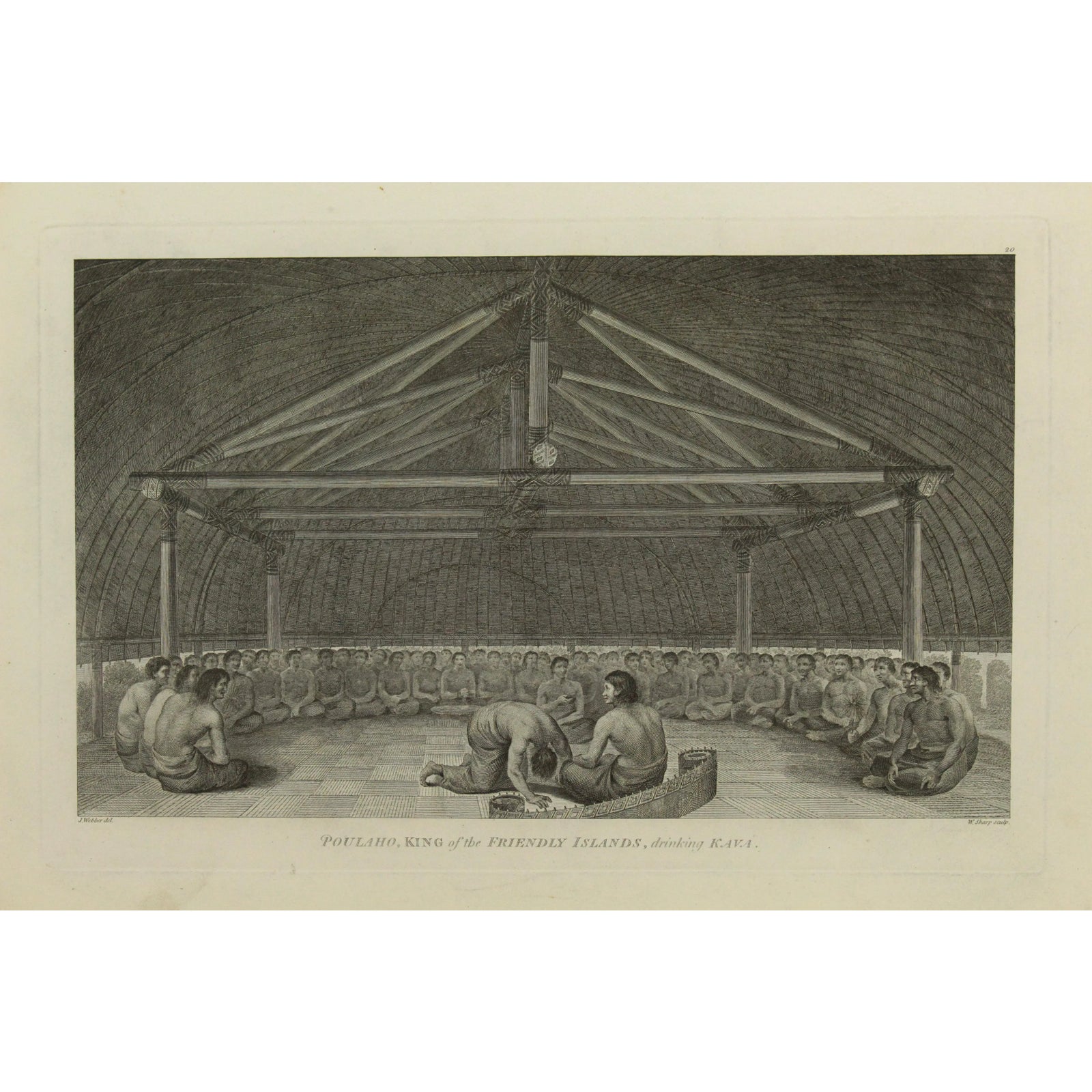 1784 James Cook & J. Webber Engraving - Poulaho, the Friendly Islands ...