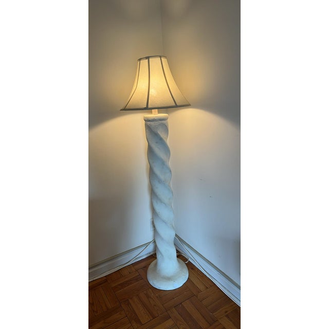 Vintage Michael Tayler Style Plaster Spiral Floor Lamp | Chairish