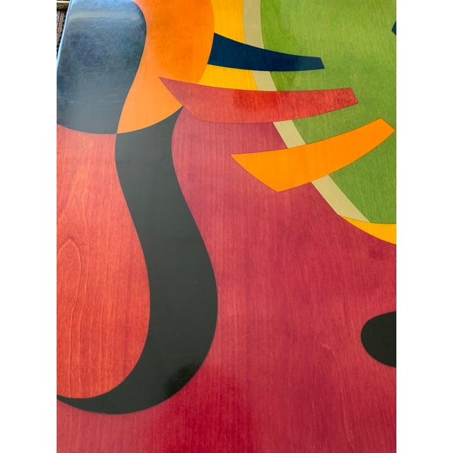 Postmodern Benjamin Le Style Wood Inlay Colorful Coffee Table | Chairish