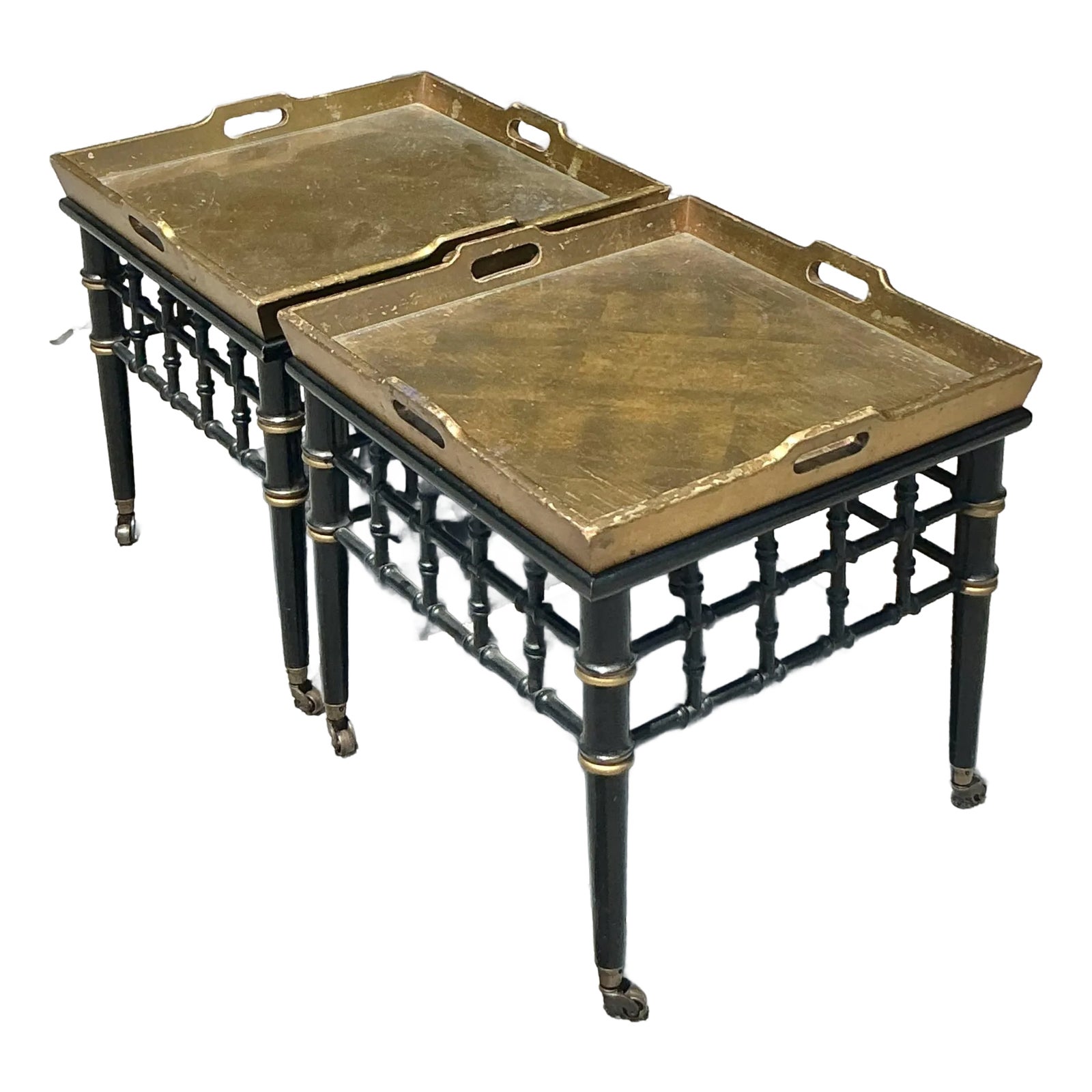 Vintage Regency Drexel Fretwork Side Tables - A Pair | Chairish