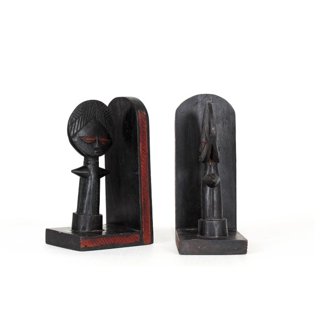 Hand Carved African Bookends - a Pair | Chairish