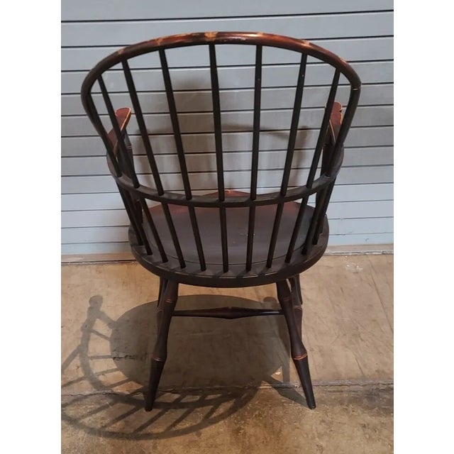 David T. Smith Sack Back Windsor Arm Chair Bench Made Black Crackle ...