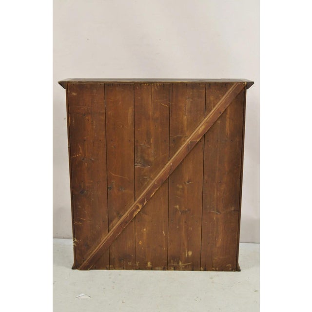 Antique American Colonial Cherry Wood Wavy Glass Door China Cabinet ...