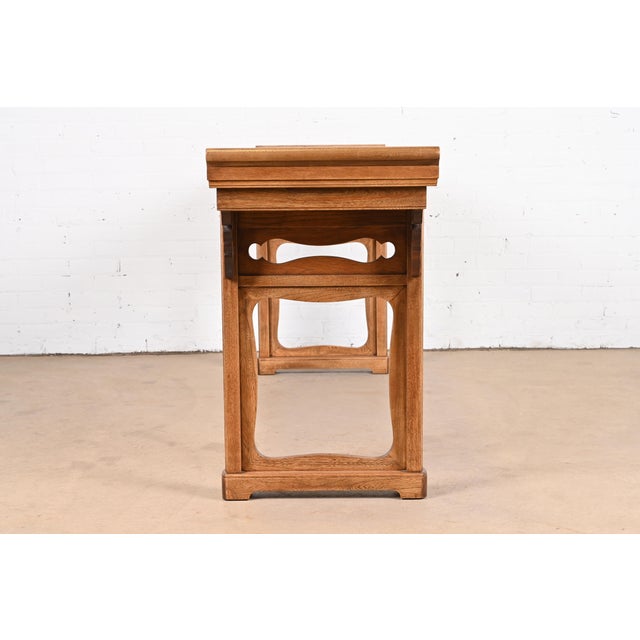 Baker Furniture Hollywood Regency Chinoiserie Burled Walnut Altar Table ...