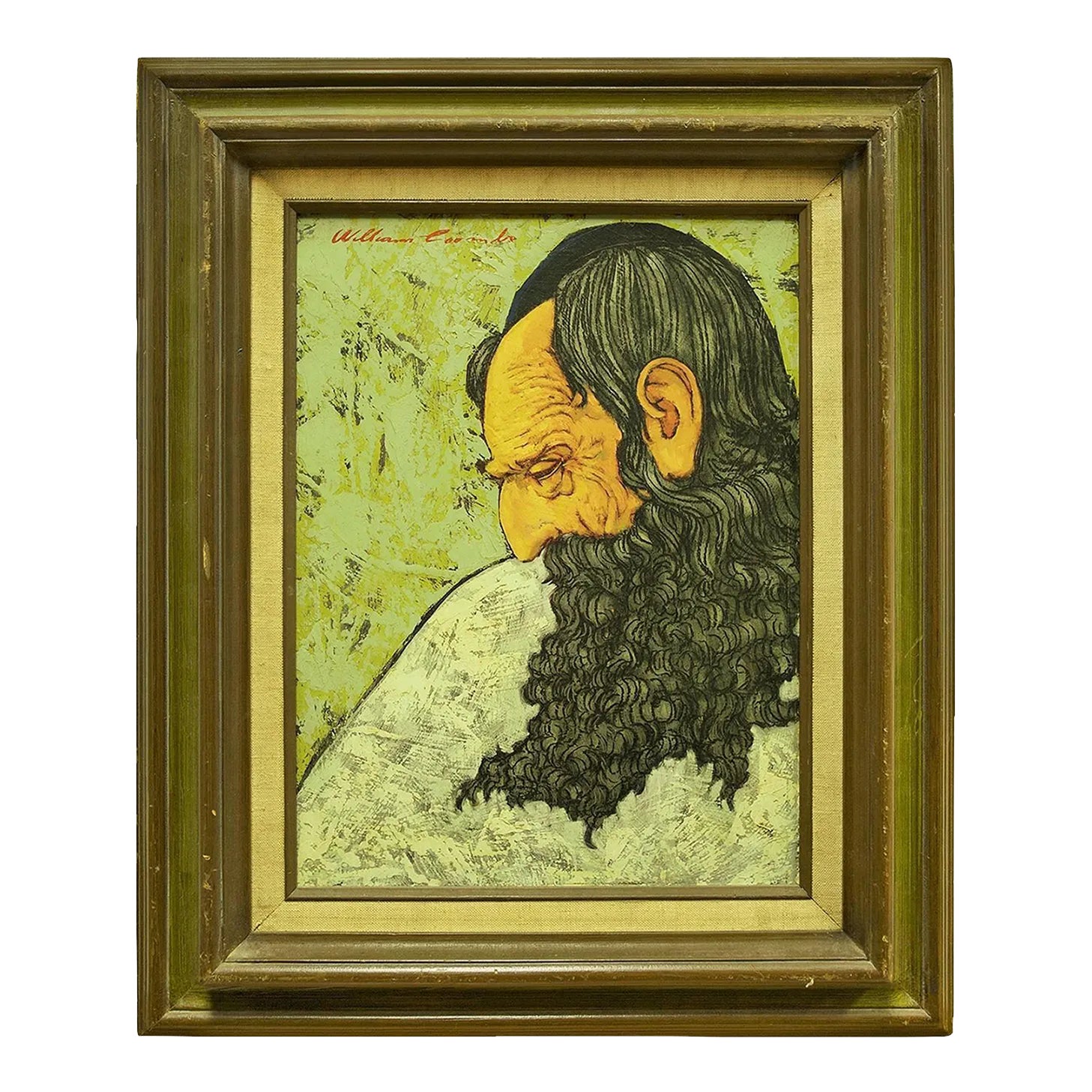 William Coombs, Judaica Modernist "The Sage" Rabbi Portrait | Chairish