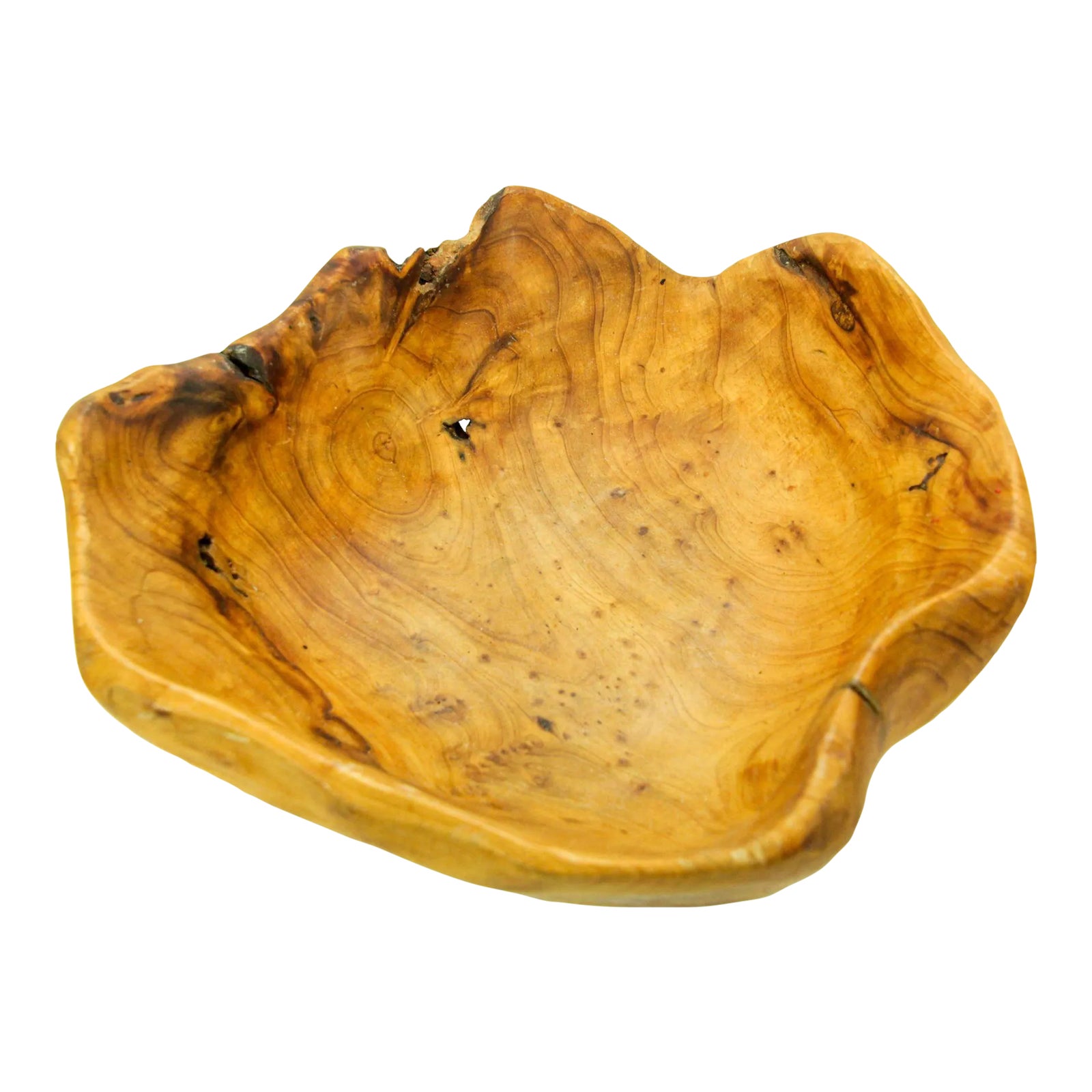 Organic Teak Burl Wood Bowl Natural Free Form Live Edge Sculptural Root ...