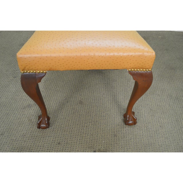 Custom Walnut Chippendale Style Ball & Claw Foot Bench | Chairish