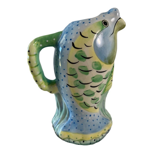 Colorful Fish Pitcher | Chairish