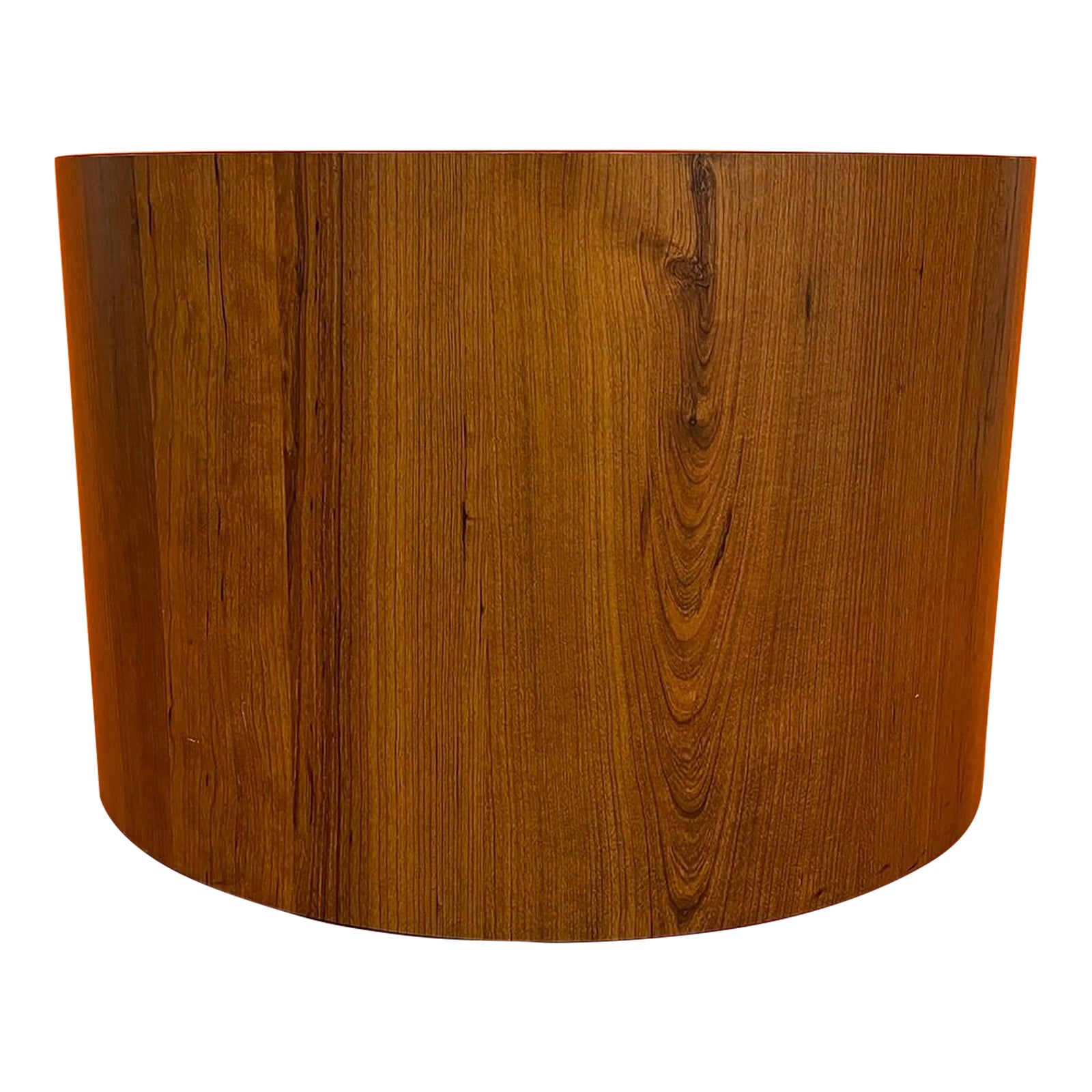 Mid Century Teak Circle Drum Shaped Coffee Table End Table 1970s Circa ...