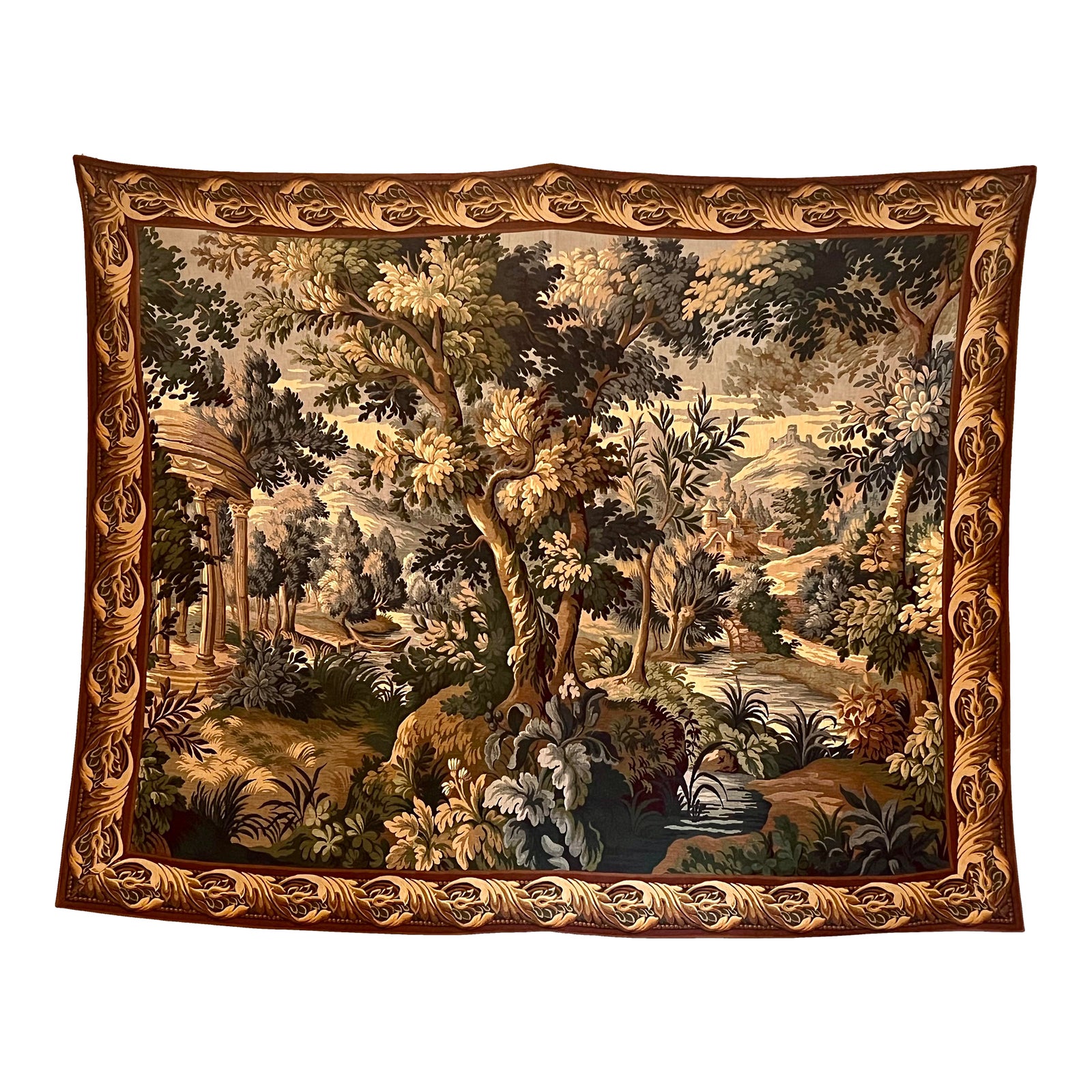 Antique 18th Century Flemish Verdure Tapestry Wall Hanging | Chairish
