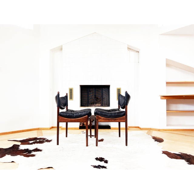 1960s Kristian Vedel Black Leather "Modus" Side Chair | Chairish