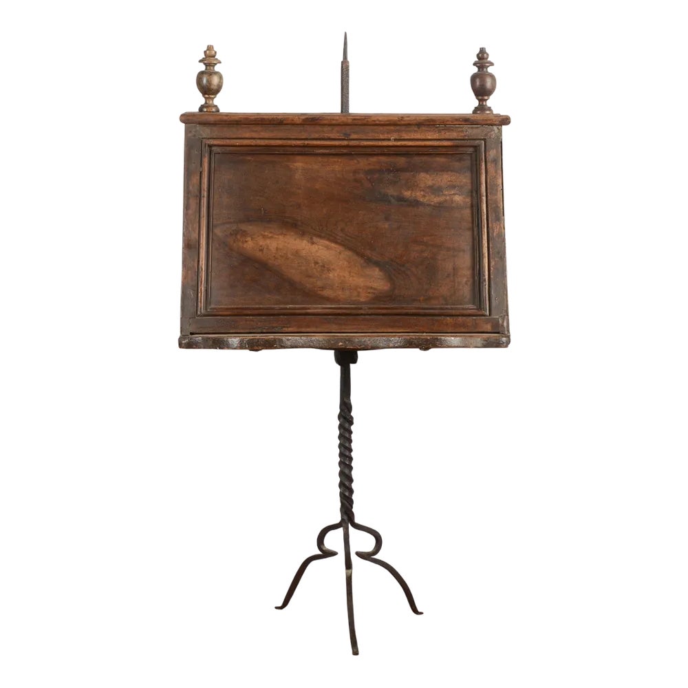 Louis XIV Choir Lectern with Wrought Iron Base | Chairish