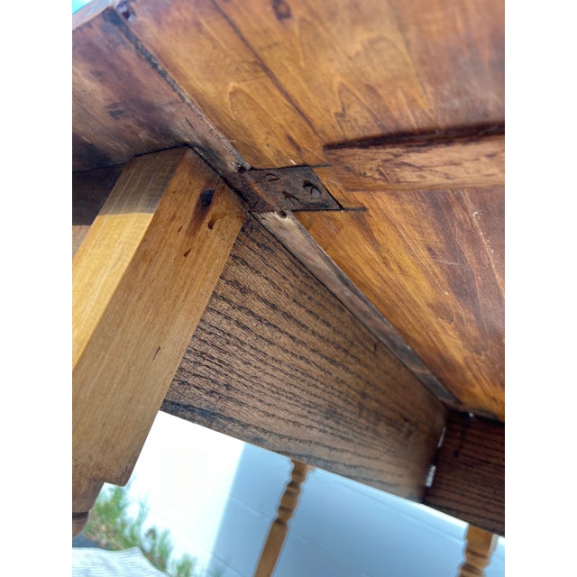 Late 19th Century Antique Farmhouse Solid Chestnut Gateleg Table | Chairish