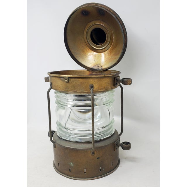 Antique Anchor Nautical Maritime Ship Brass Lantern - Fresnel Style ...
