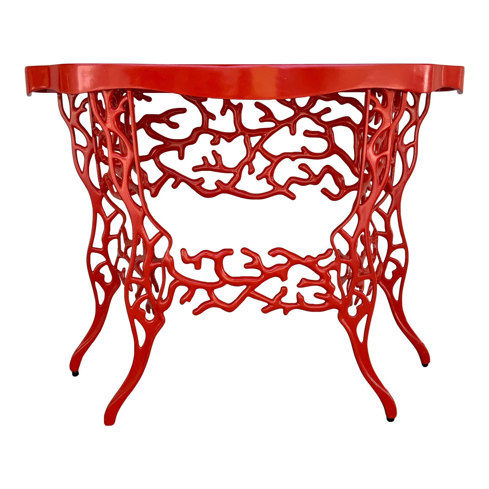 Currey & Co. Modern Coral Metal Console Table | Chairish