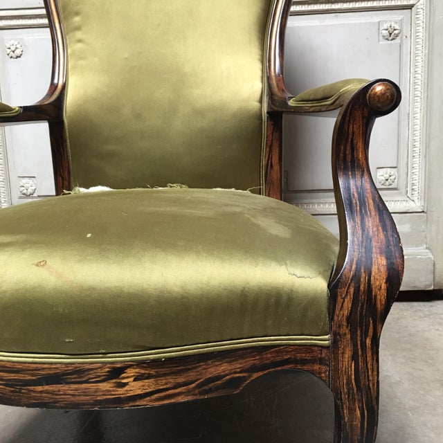 19th Century French Faux Rosewood Voltaire Chair | Chairish