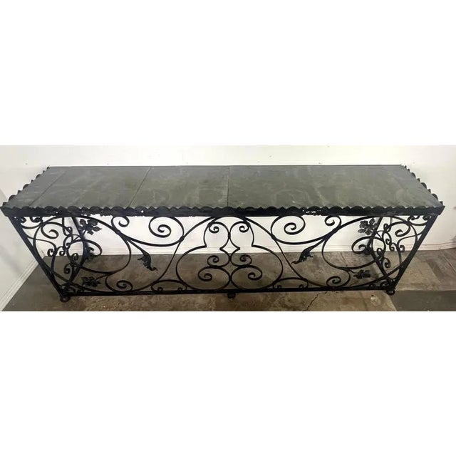 Spanish Wrought Iron Console W/ Sectioned Slated Top C. 1920 | Chairish