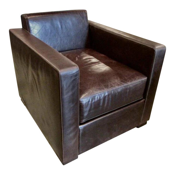 Poltroon Frau Dark Brown Leather Club Chair | Chairish