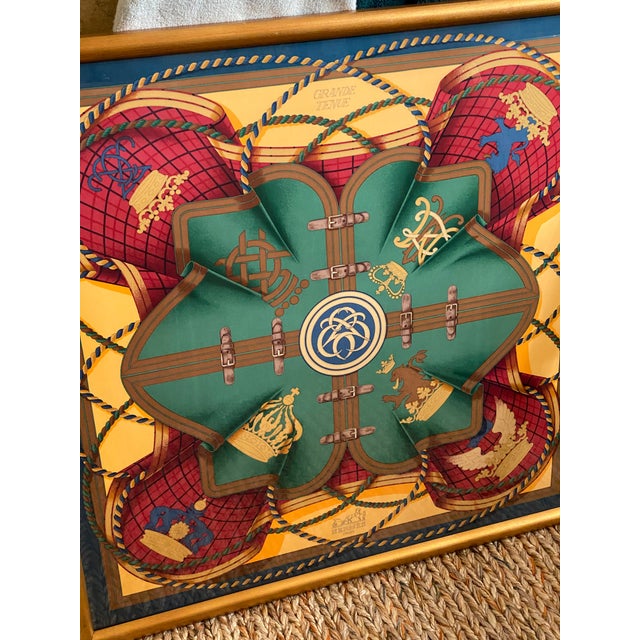 Professionally Framed Hermes Scarf | Chairish