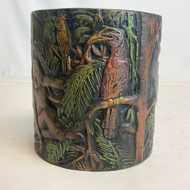 1980s Vintage Safari Coastal Boho Chic Bas-Relief Ceramic Planter ...