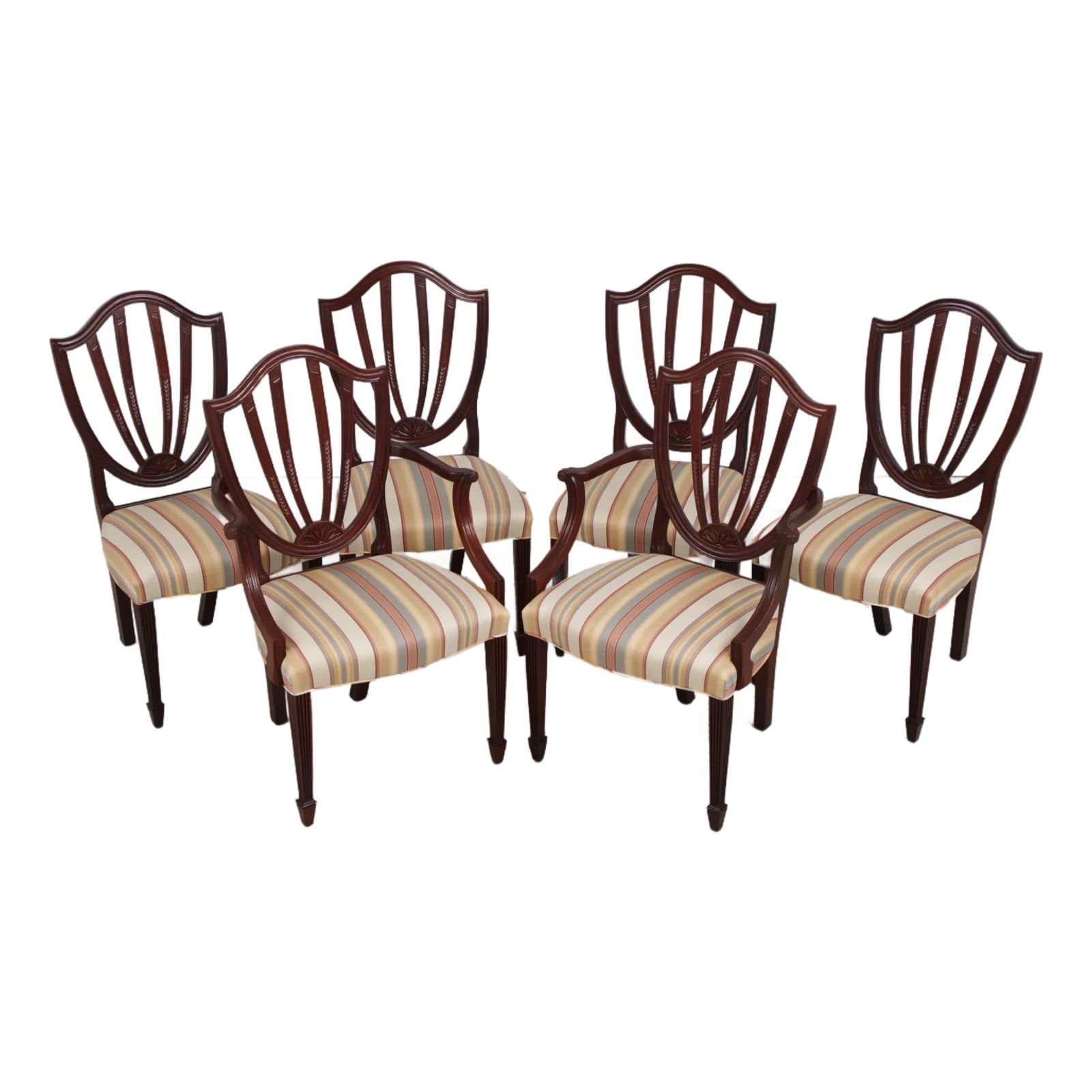Set of 6 Baker Historic Charleston Mahogany Dining Chairs | Chairish
