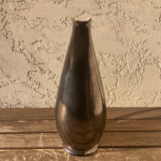 Vintage 1960s Red Wing Pottery Lotus Bronze Pitcher | Chairish